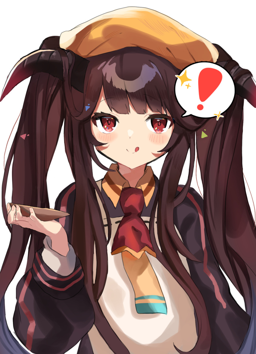 Safebooru - ! 1girl :p apron black hair blue archive blush commentary ...