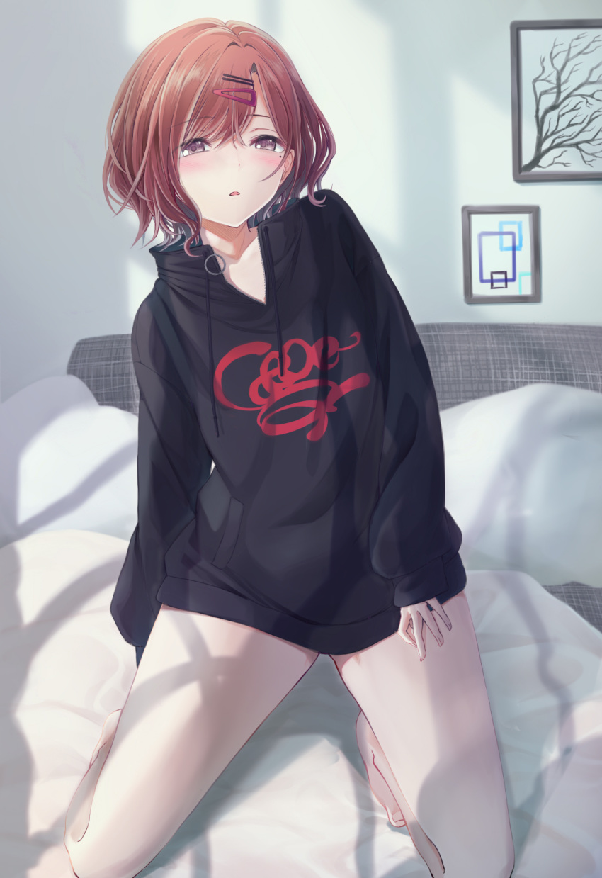 Safebooru 1girl Arigato Rmskrtkdlqj Bare Legs Barefoot Blush Brown 7960