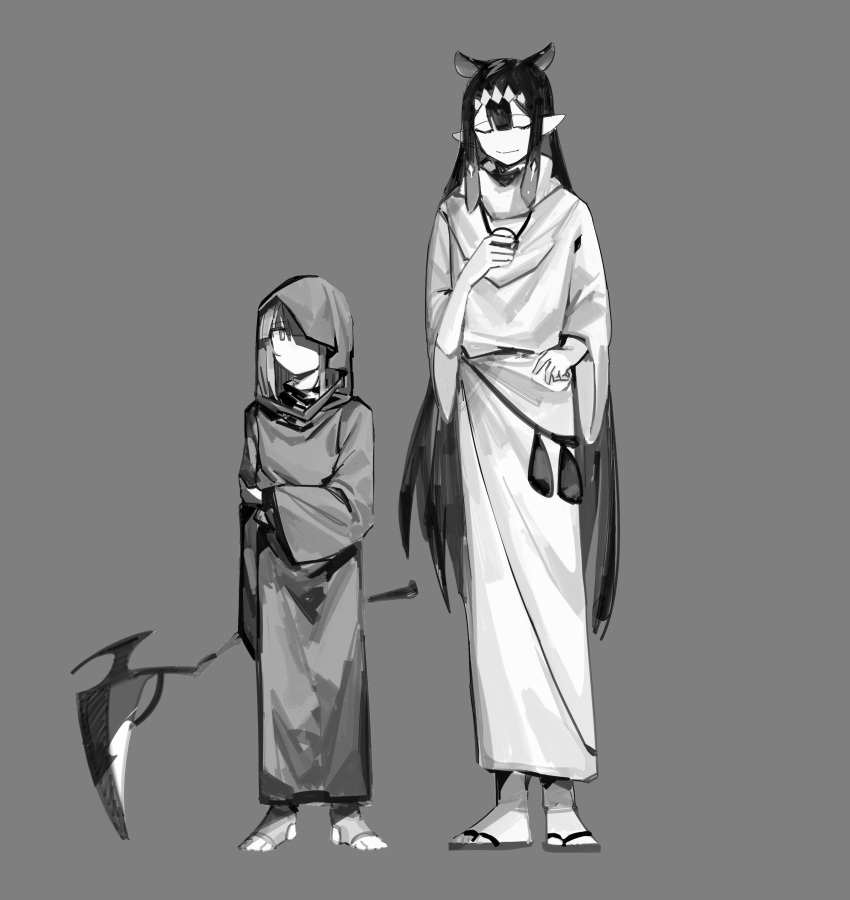 Safebooru - 2girls absurdres alternate costume bangs black hair cloak ...