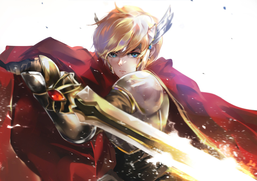 Safebooru - 1boy armor blonde hair blue eyes cape character request ...