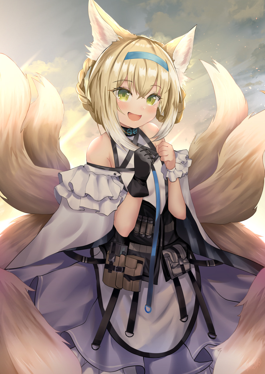 Safebooru - 1girl :d absurdres animal ears arknights bangs bare ...