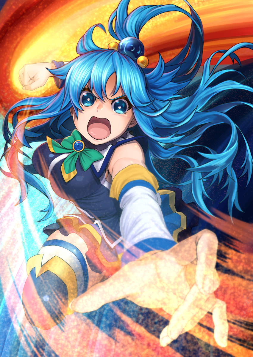 Safebooru - 1girl absurdres angry aqua (konosuba) blue eyes blue hair ...