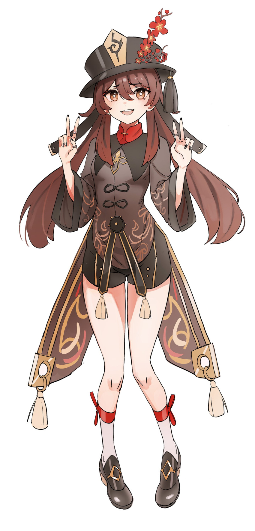 Safebooru - 1girl absurdres black nails brown hair chinese clothes ...