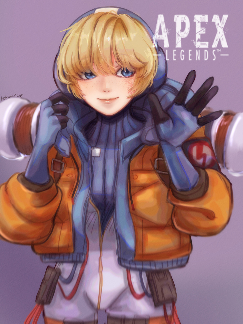 Safebooru - 1girl absurdres apex legends backpack bag blue bodysuit blue gloves blue headwear ...