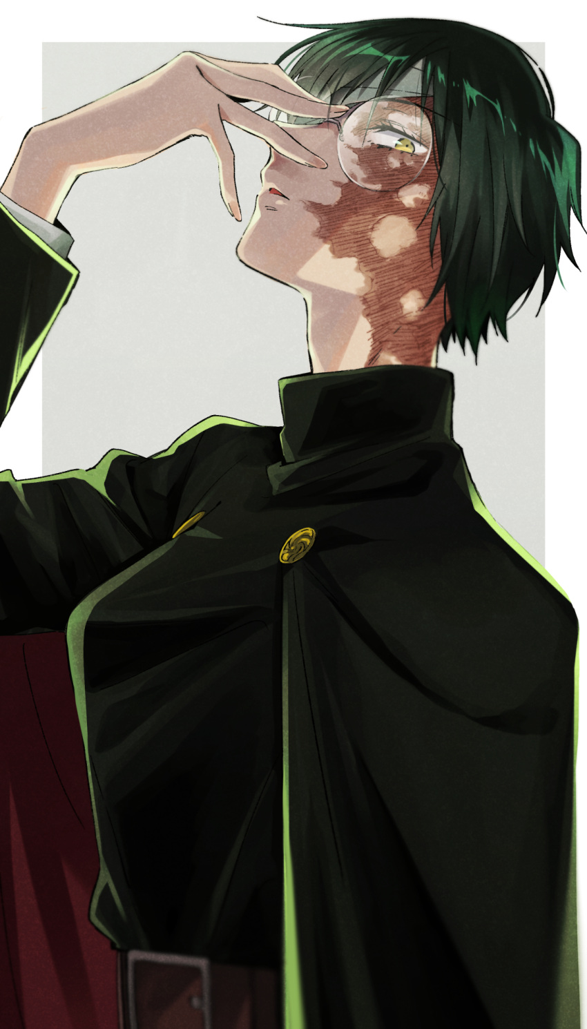 Safebooru - 1girl bandages burn scar glasses green hair highres jujutsu ...