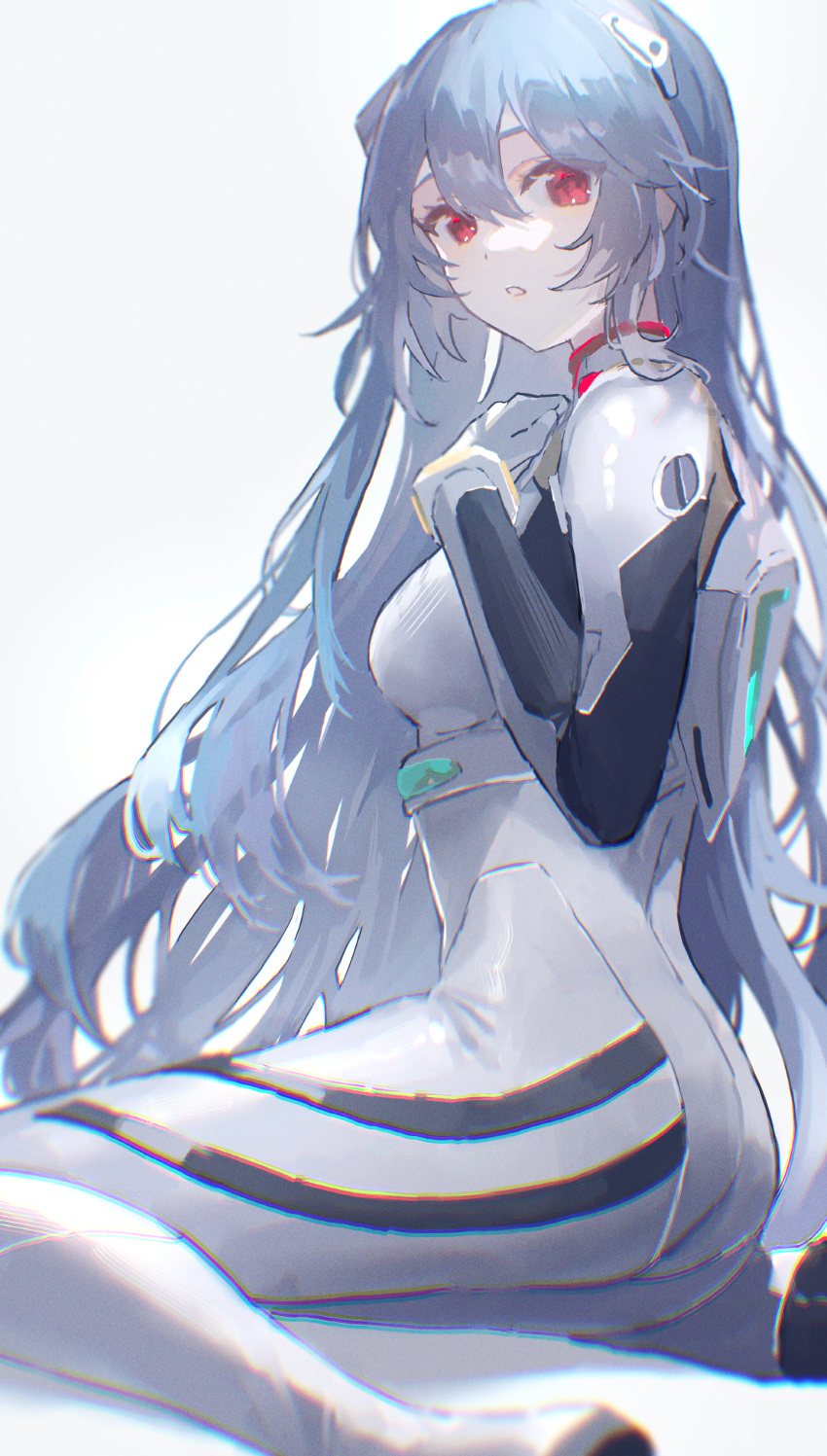 Safebooru - 1girl :o absurdres alternate hair length alternate hairstyle ass ayanami rei bangs ...