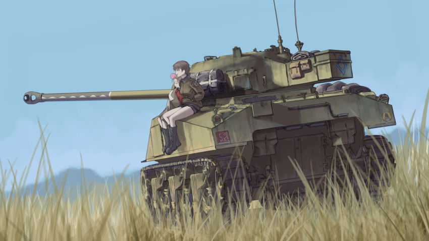 Safebooru - 2girls assam (girls und panzer) blonde hair brown hair ...