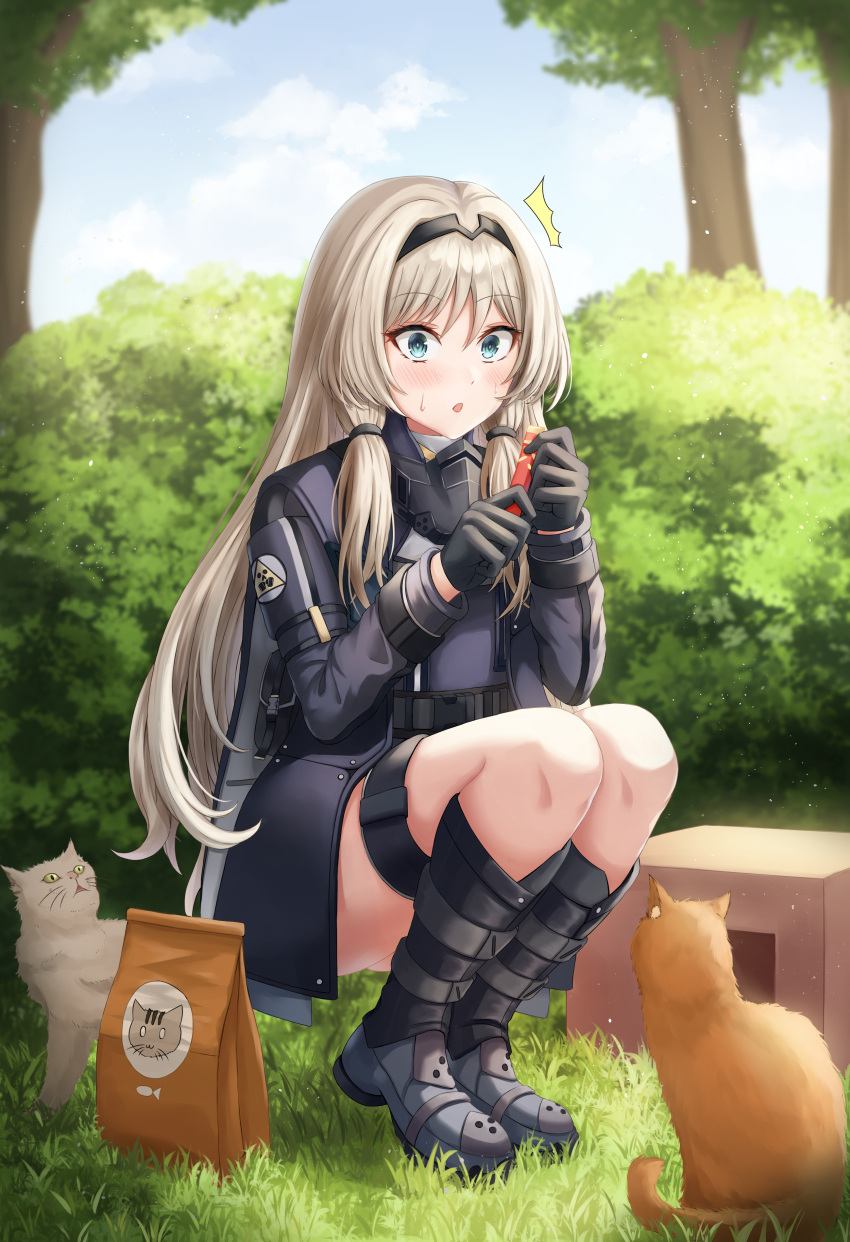 Safebooru - 1girl absurdres an-94 (girls frontline) bag black footwear black gloves black jacket ...