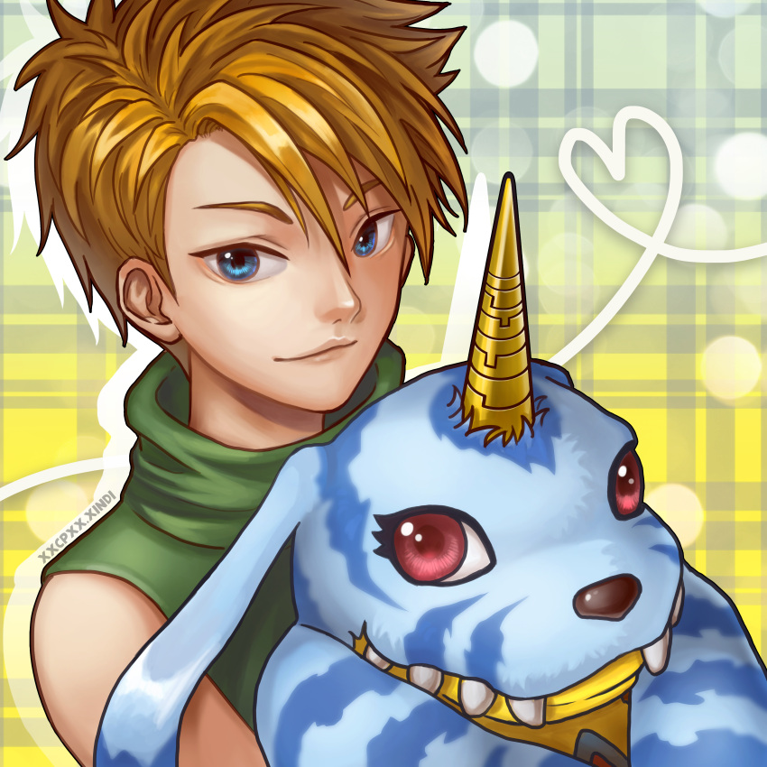 Safebooru - 1boy absurdres artist name blonde hair blue eyes digimon ...