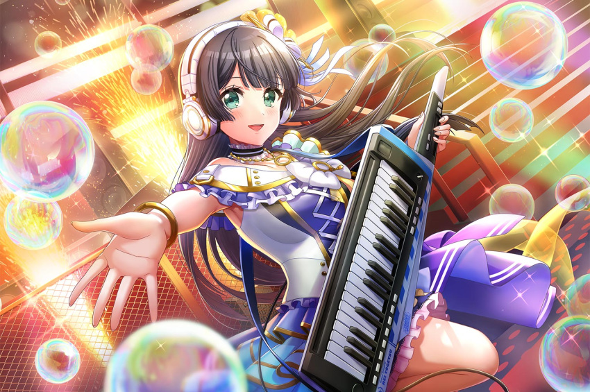 Safebooru - 1girl blue eyes d4dj dress long hair purple hair smile togetsu rei | 3424942