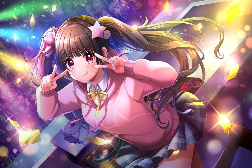 Safebooru - blush brown hair d4dj dress kaibara michiru long hair red ...