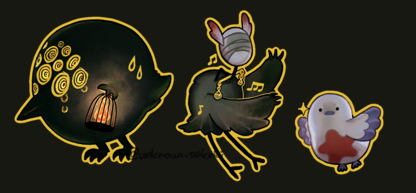 Safebooru - animal focus big bird (project moon) bird black background ...
