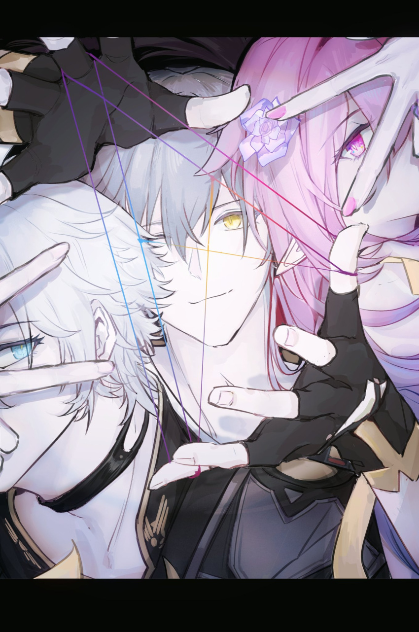 Safebooru - 1girl 2boys blue eyes caelus (honkai: star rail) commentary ...