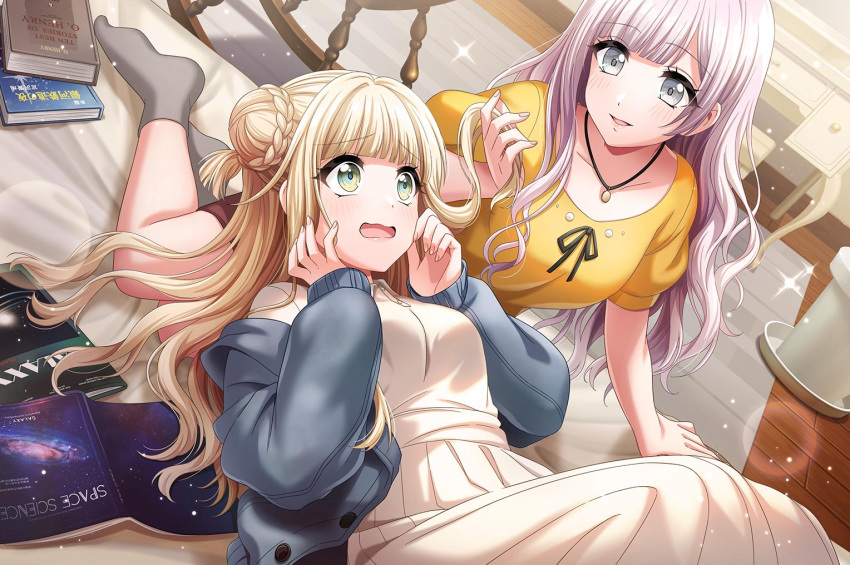 Safebooru - blonde hair blue eyes blush d4dj dress fukushima noa long hair smile | 3433455