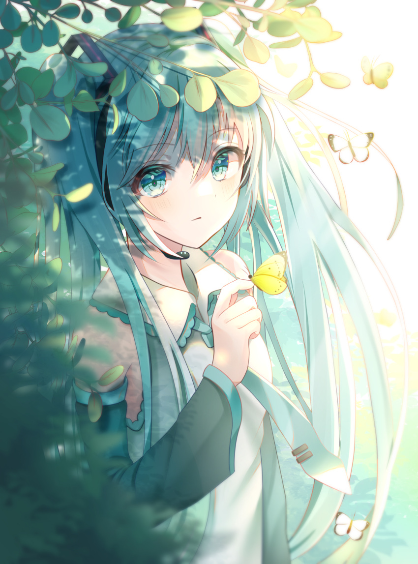 Safebooru - 1girl aqua eyes aqua hair aqua neckwear azuazu 0405 bangs ...