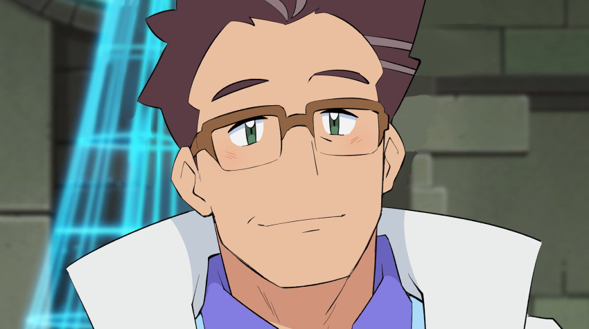 Safebooru - 1boy blurry blush brown-framed eyewear brown hair cerise ...