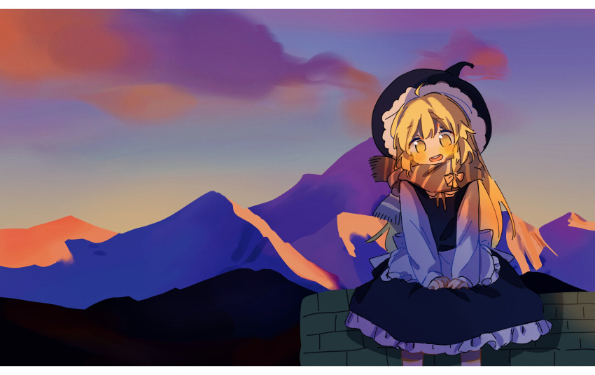 Safebooru - 1girl absurdres ahoge apron black dress black headwear blonde hair chinese ...