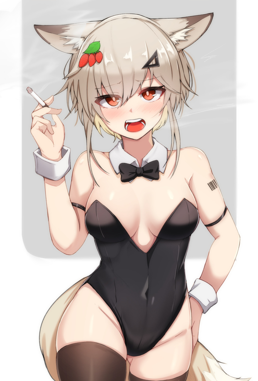 Safebooru - 1girl 5danny1206 absurdres animal ear fluff animal ears bangs barcode bare shoulders ...