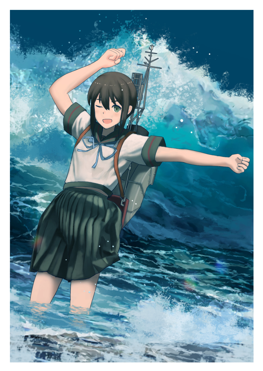 Safebooru - 1girl black hair black sailor collar black skirt fubuki ...