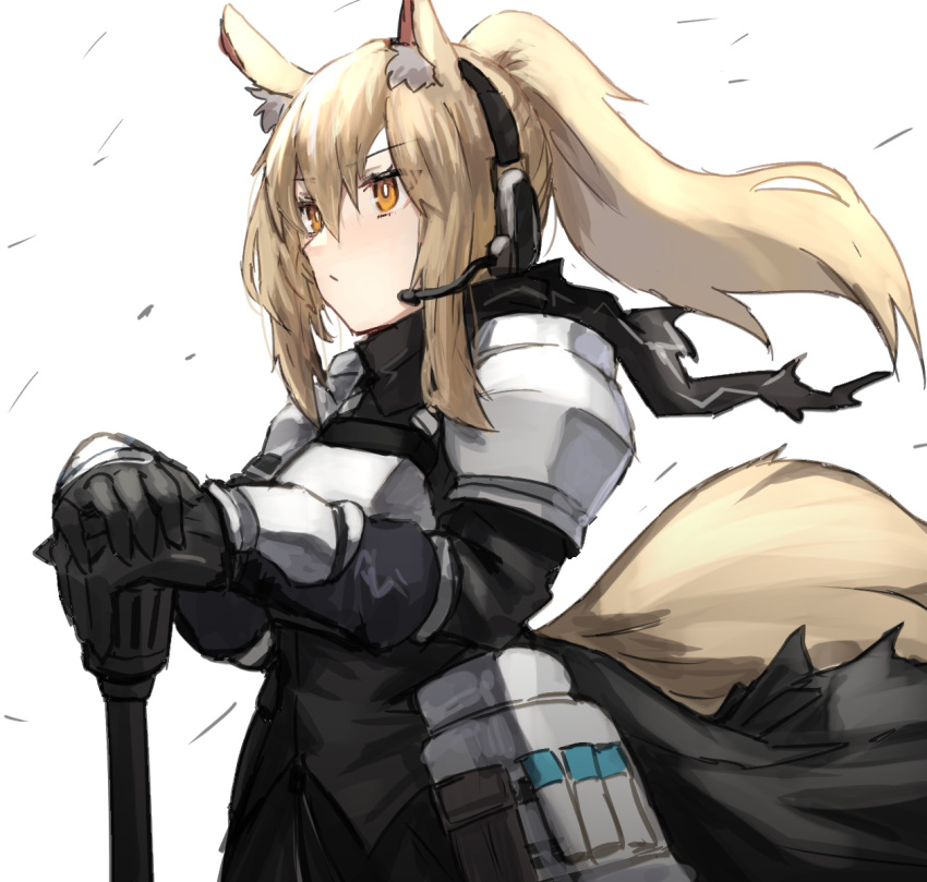 Safebooru - 1girl animal ear fluff animal ears arknights armor bangs blonde hair breastplate ...