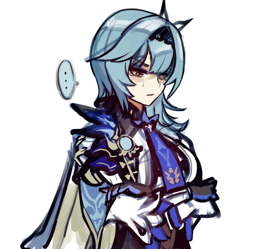 Safebooru - 1girl blue hair breasts crossed arms crying crying with ...