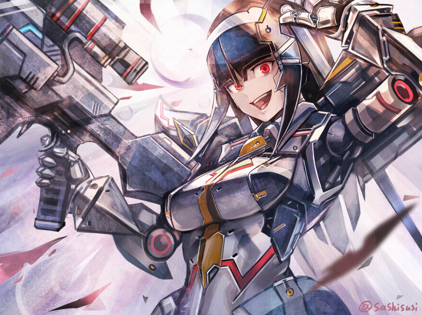 Safebooru - 1girl android black hair gun ionia series joints lisa (pso2 ...