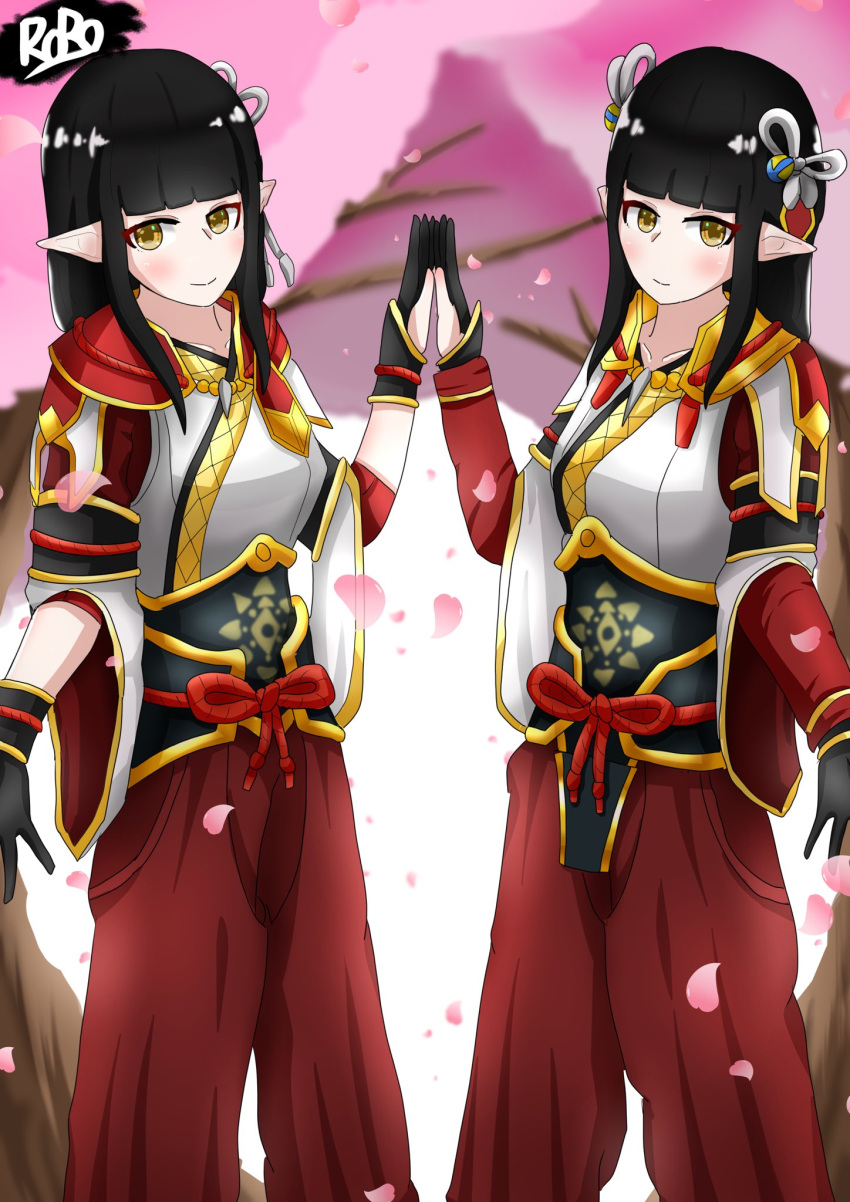 Safebooru - 2girls aruchi black hair hinoa japanese clothes kimono long ...