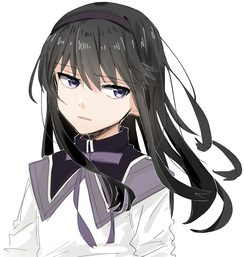 Safebooru - 1girl absurdres akemi homura black hair chirichiri 0310 floating hair hair ornament ...