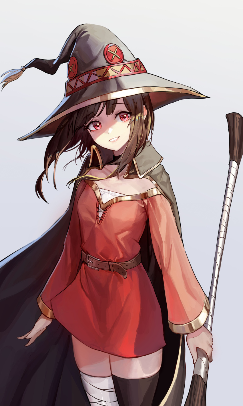 Safebooru - 1girl absurdres asymmetrical legwear bandaged leg bandages bangs belt black cape ...