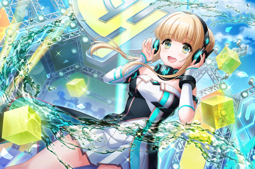 Safebooru - blonde hair blush d4dj dress fukushima noa green eyes long hair smile | 3452479