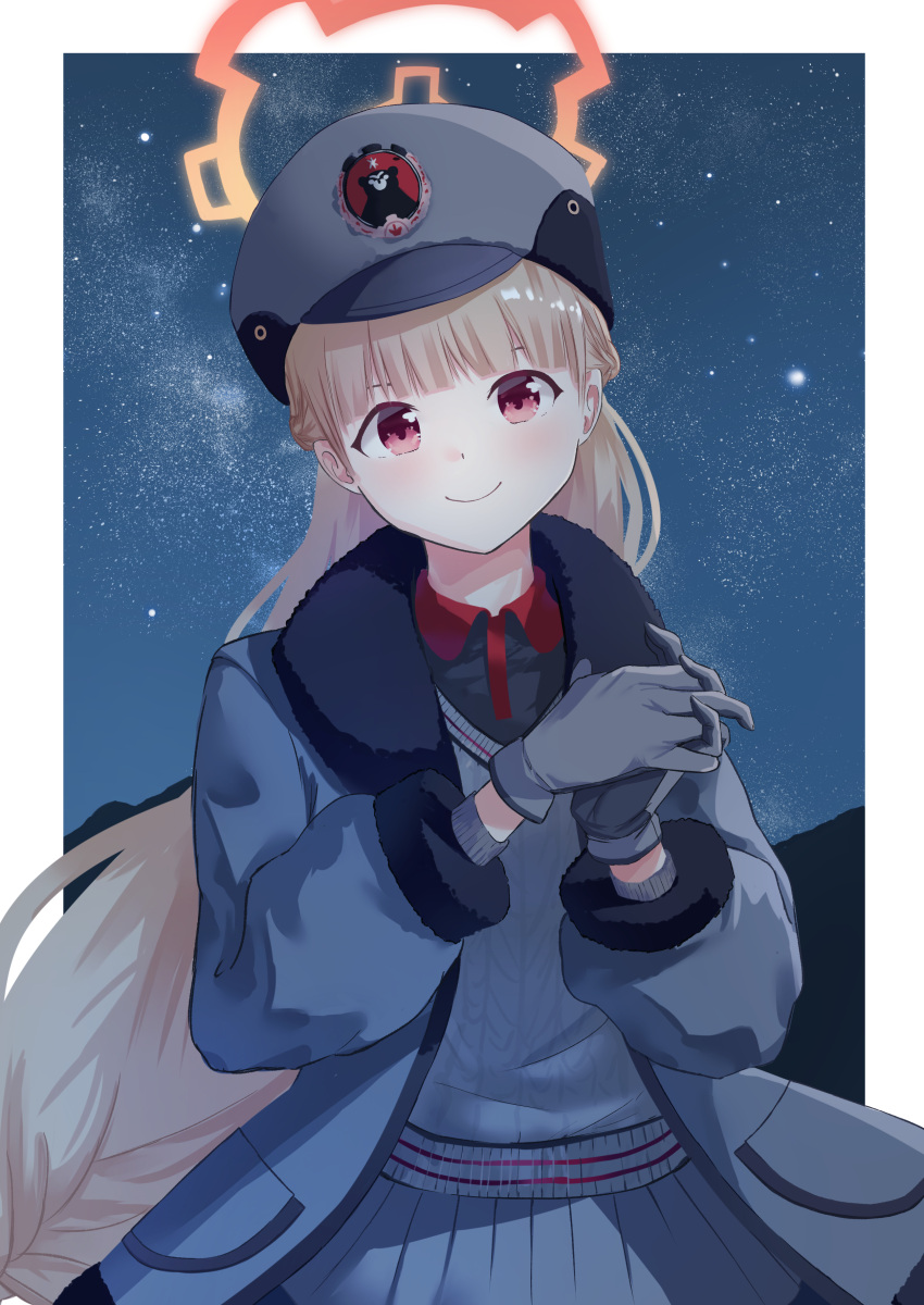 Safebooru - 1girl absurdres blonde hair blue archive commentary request gloves halo hat highres ...