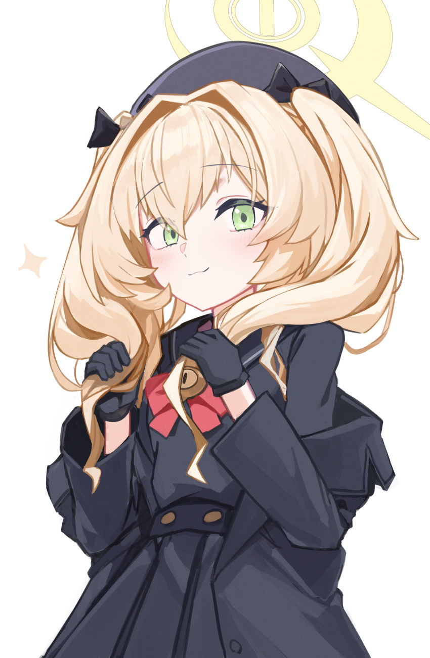 Safebooru - 1girl absurdres bag (chrko bag) beret black coat black gloves black hat black ...