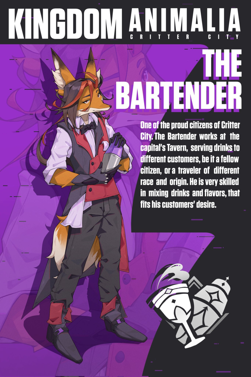 Safebooru - 1boy animal ears bartender bow bowtie commentary corrupted ...
