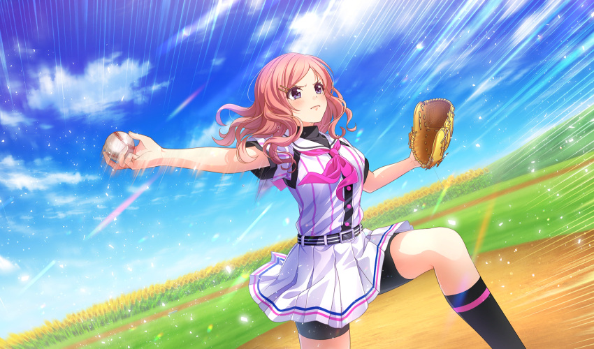 Safebooru - 1girl ball baseball baseball (object) baseball field baseball mitt baseball uniform ...