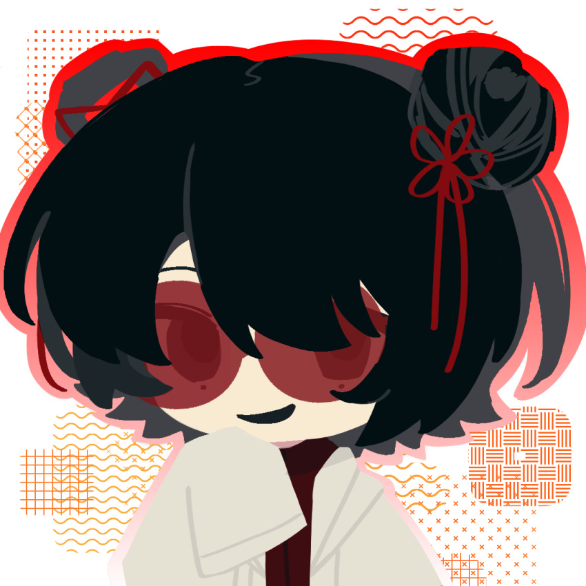 Safebooru - 1girl aihei34470 black eyes black hair chinese commentary commentary request flower ...