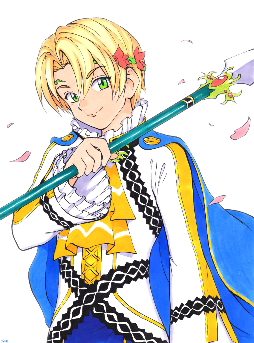 Safebooru - 1boy absurdres alfred (fire emblem) ascot blonde hair blue cape cape fire emblem ...