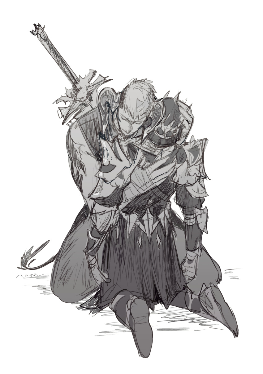 Safebooru - 2boys absurdres armor au ra dark knight (final fantasy ...