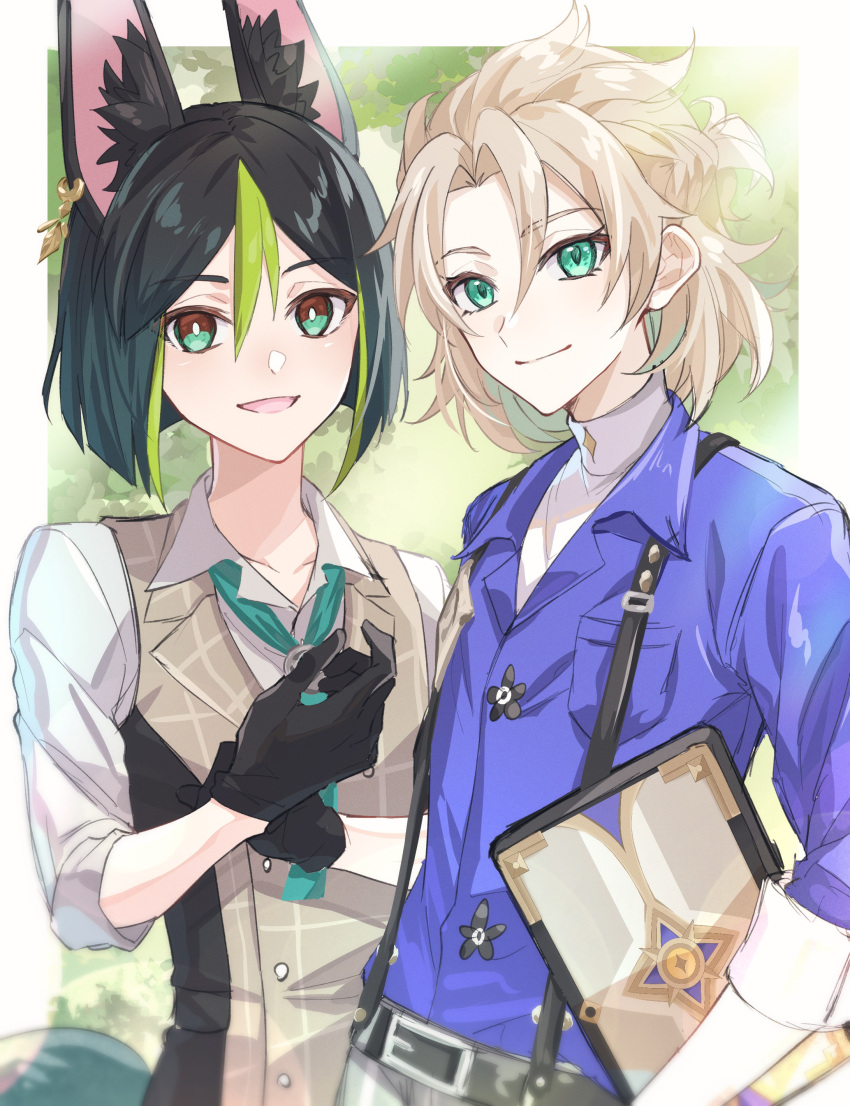 Safebooru - 2boys absurdres albedo (genshin impact) albedo (m&g) (genshin impact) alternate ...