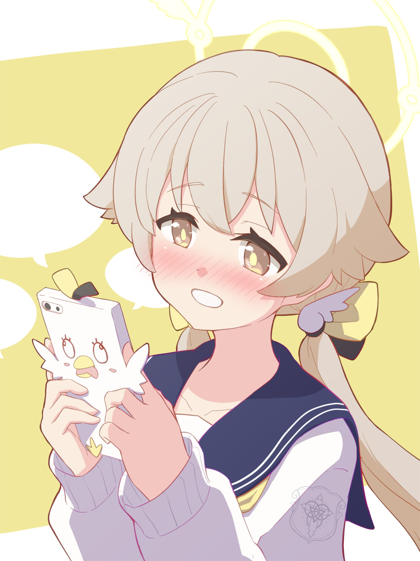 Safebooru - 1girl black bow blank speech bubble blue archive blue ...