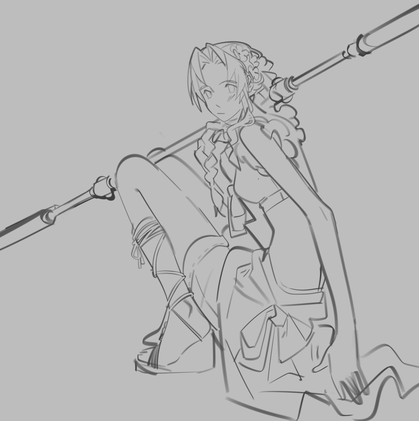 Safebooru - 1girl aerith gainsborough aerith gainsborough (floral delight) bare arms braid ...