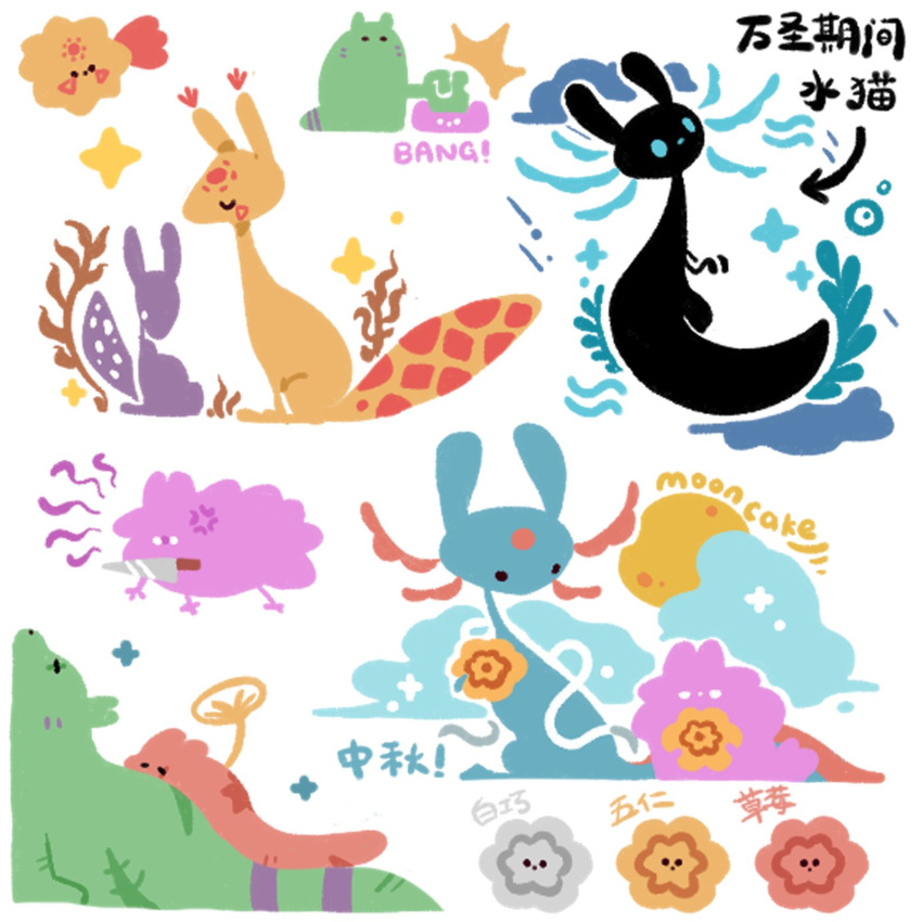 Safebooru - alternate species blue eyes blue fur bubble chinese text ...