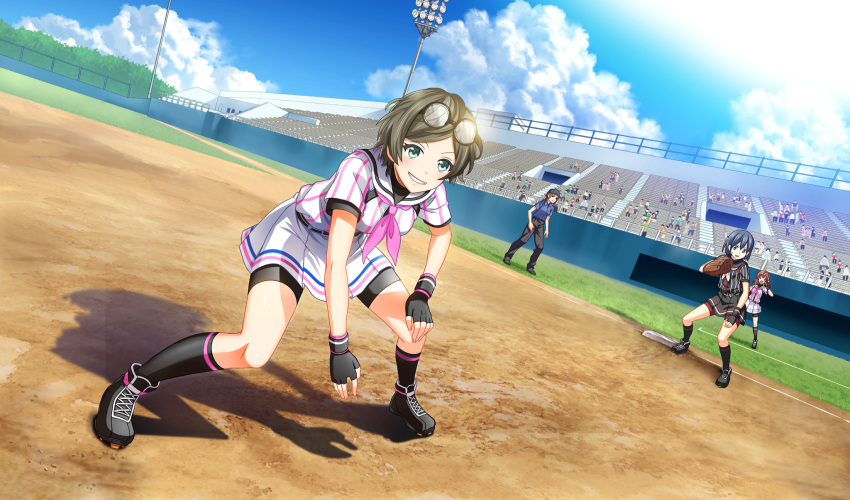 Safebooru - arihara tsubasa baseball baseball base baseball mitt baseball stadium baseball ...