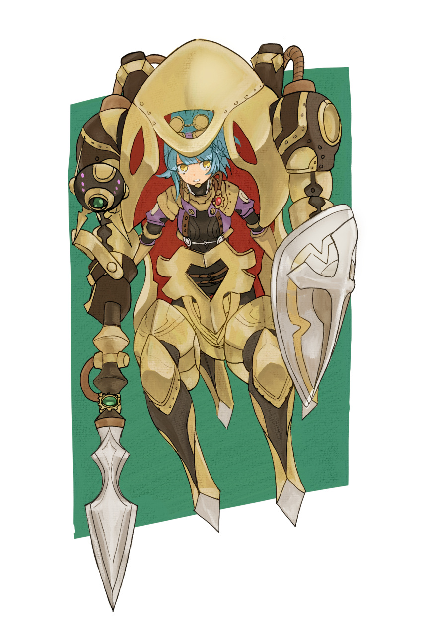Safebooru - armor blue hair cross fire emblem fire emblem heroes gem gold armor green gemstone ...