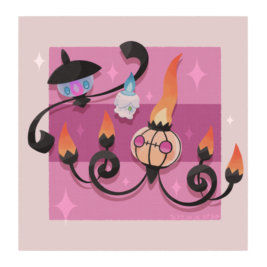 Safebooru - alternate color blue eyes border chandelure closed mouth ...