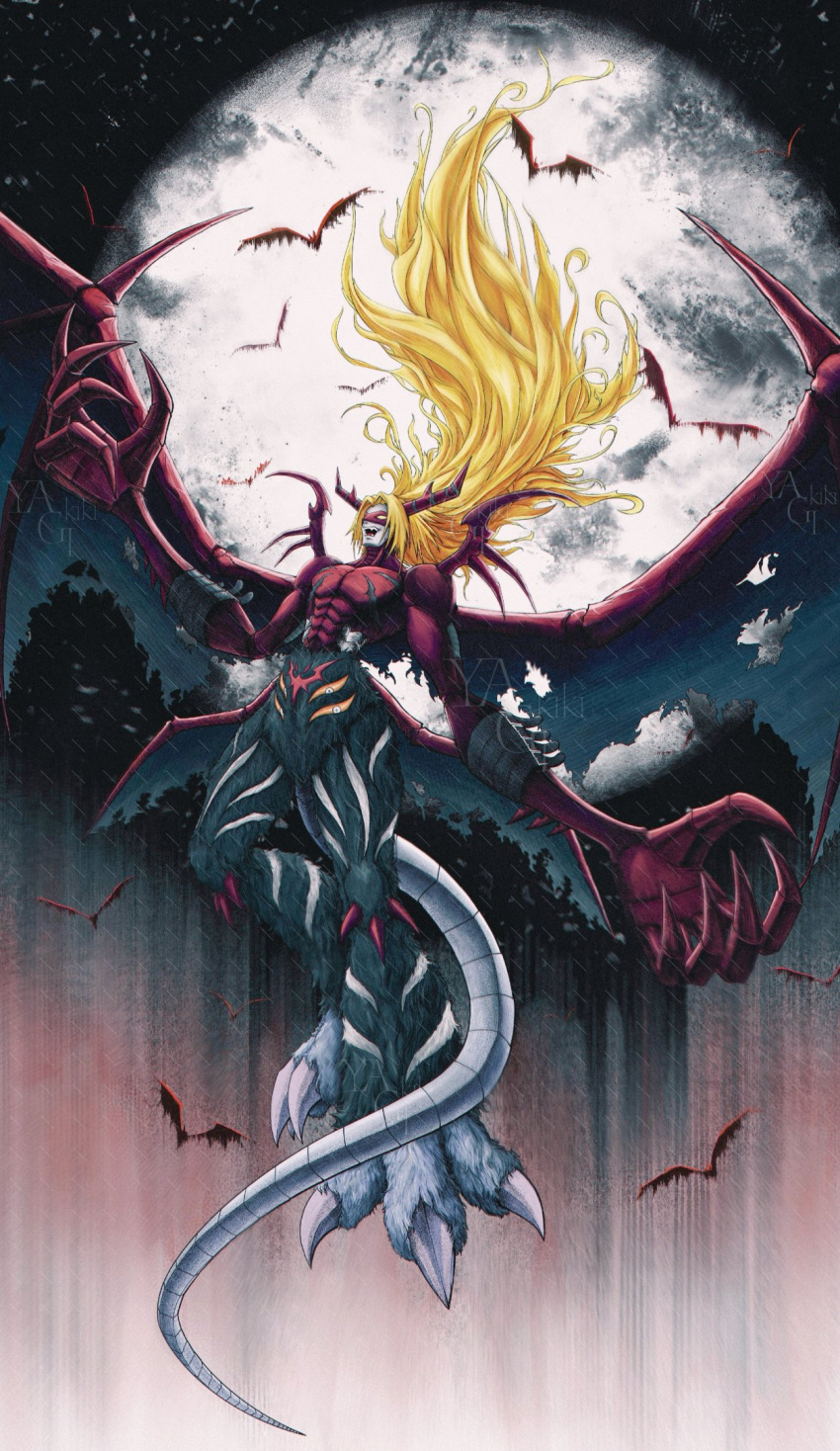 Safebooru - bat (animal) blonde hair colored skin demon digimon digimon ...