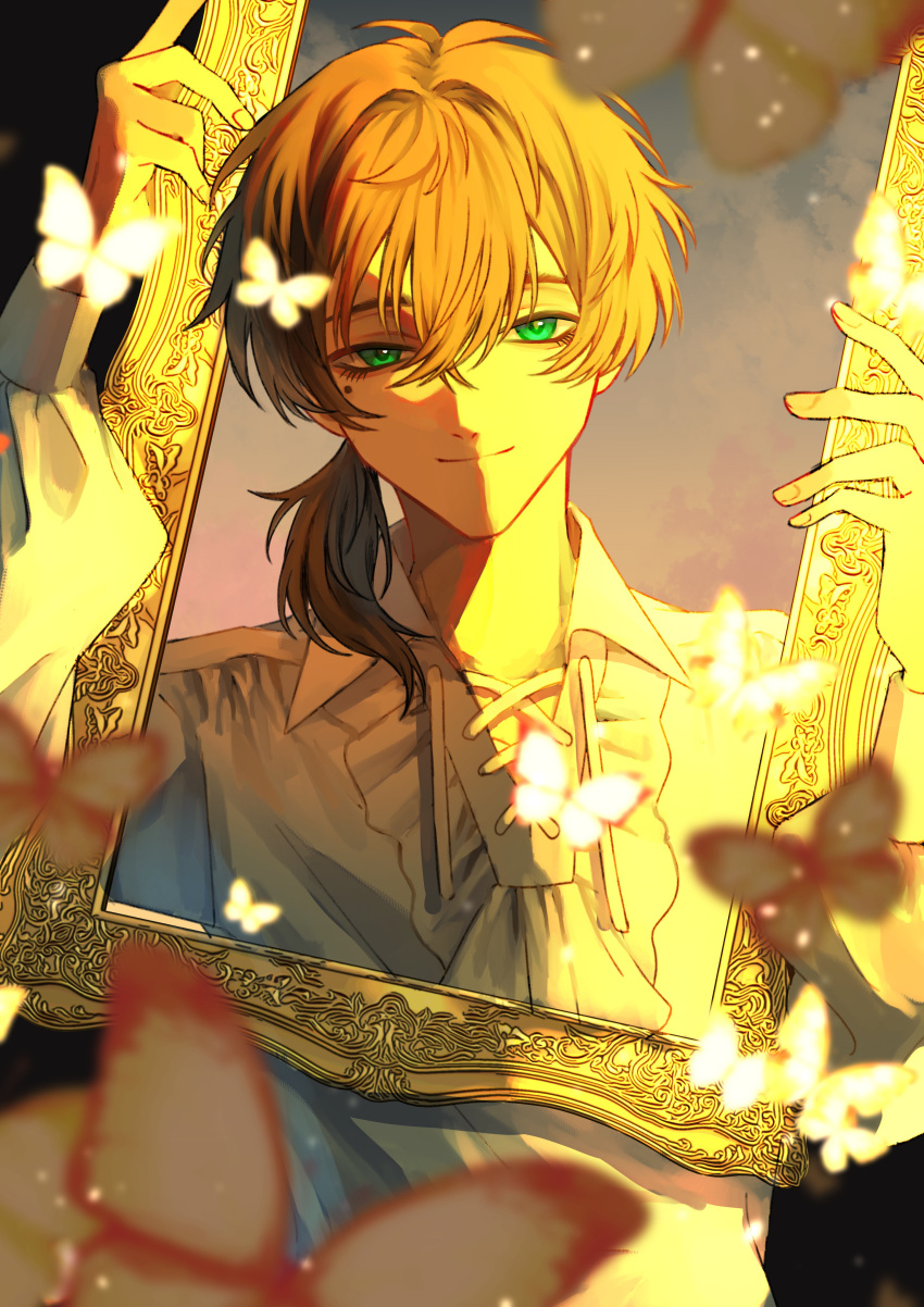 Safebooru - 1boy absurdres axis powers hetalia brown hair bug butterfly ...