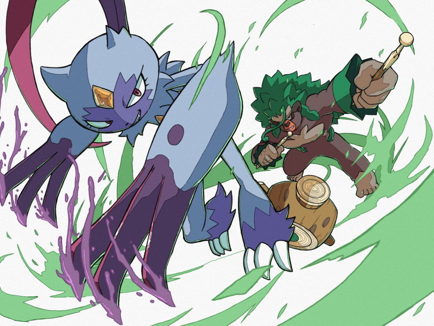 Safebooru - bright pupils claws debudebumetabo drum drumsticks fang ...