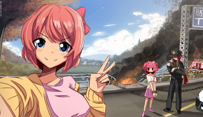 Safebooru - 2boys 3girls accident aircraft airplane arrest artist name ...