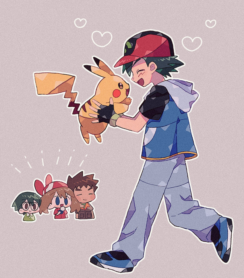 Safebooru 1girl 3boys Ash Ketchum Black Hair Blue Eyes Blue Hair 9196