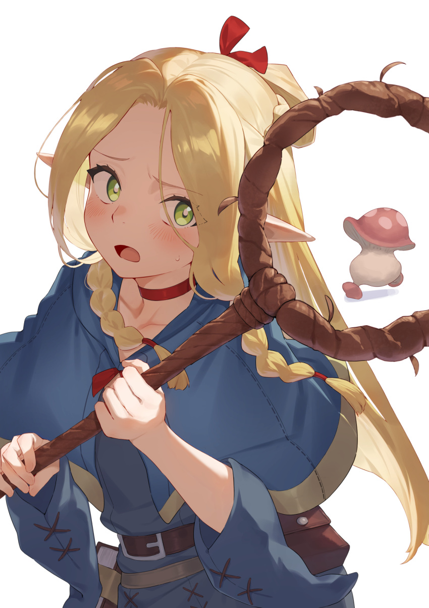 Safebooru - 1girl blonde hair blush choker collarbone dungeon meshi elf ...